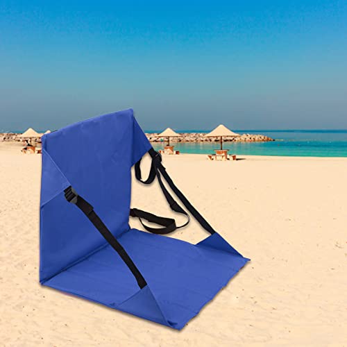 Okuyonic Folding Bleacher Cushion, Portable Oxford Cloth Folding Stadium Seat Lightweight Pearl Cotton for Lawn(Blue)