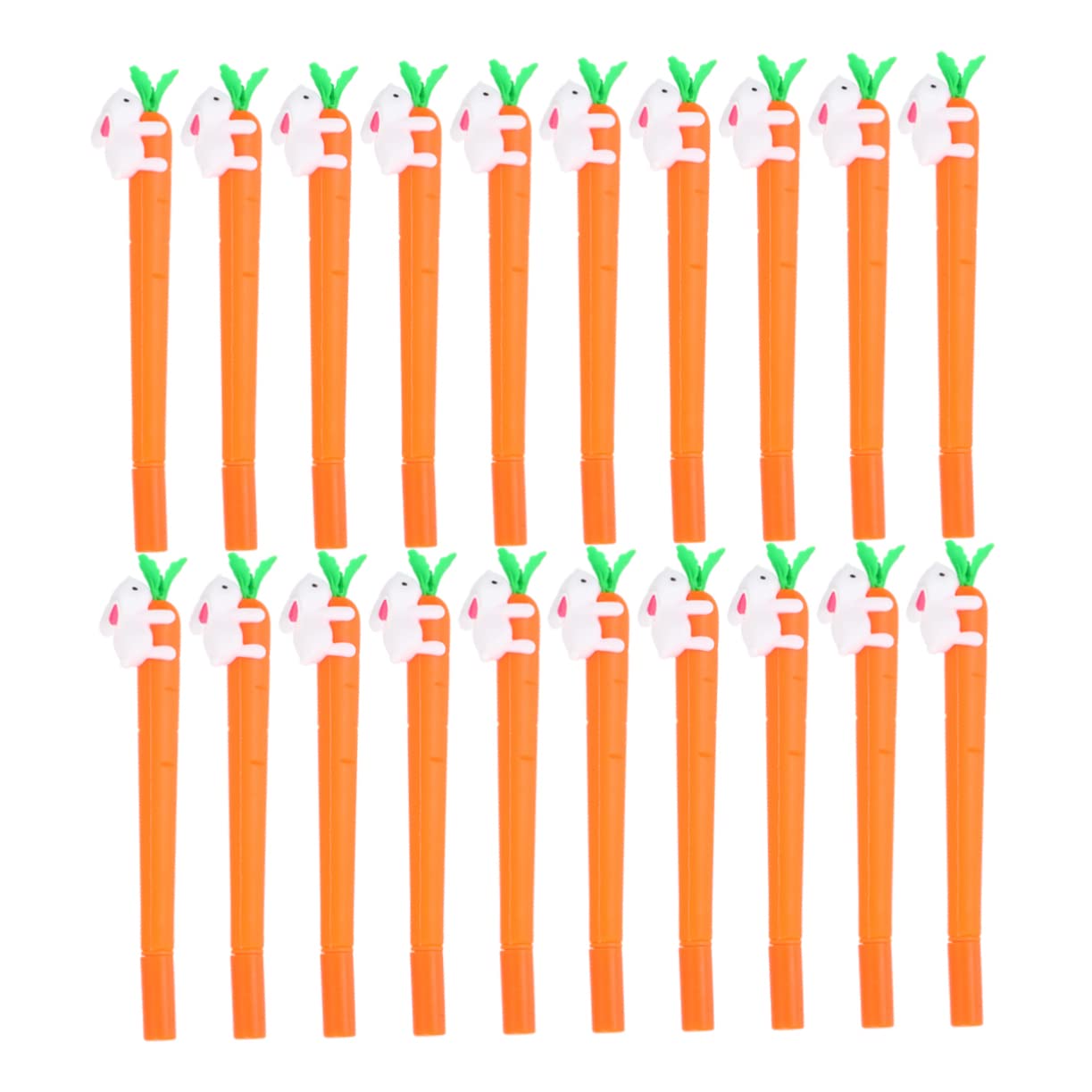 STOBOK Gel Pen Rabbit Carrot Shape 20pcs 0.5mm Black Ink Pens for Students Office