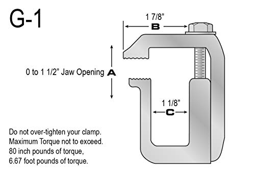 GCi STRONGER BY DESIGN G-1 Clamp Black Powder Coated (set of 4) for Truck Cap Camper Shell Topper. Made with Structural Aluminum to Ensure Quality and Strength. For Mounting to Pickup