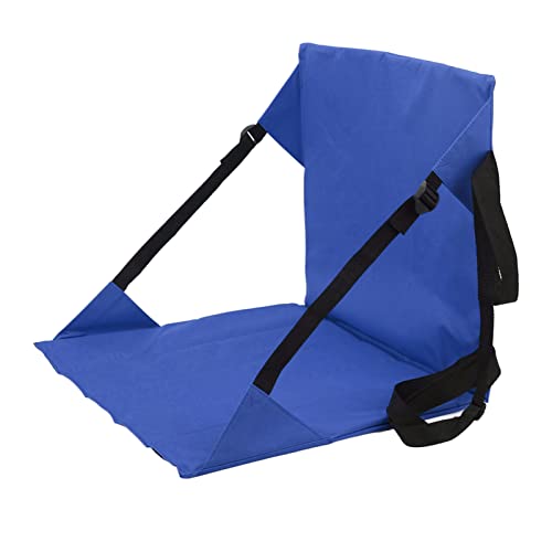 Okuyonic Folding Bleacher Cushion, Portable Oxford Cloth Folding Stadium Seat Lightweight Pearl Cotton for Lawn(Blue)