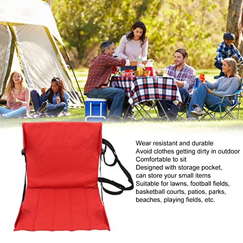 Okuyonic Folding Stadium Seat, Portable Lightweight Folding Bleacher Cushion Pearl Cotton for Lawn(Red)