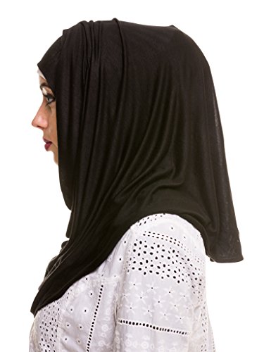 Kashkha Women's Ready To Wear Instant Hijab Scarf , Black, 22inches Width*77inches Length /(55cm*200cm)