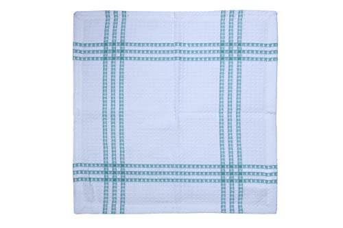 Gratico Dish Cloth Set of 8 Blue White Waffle Stripes 12X12 Inches Premium Soft Cotton Highly Absorbent Kitchen Towels Quick Drying Dish Towels with Hanging Loop Kitchen Tea Towels