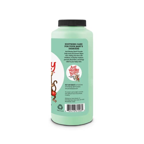 Anti Monkey Butt Baby Powder with Calamine, Prevents Diaper Rash and Absorbs Moisture, Talc Free, 6 Ounces