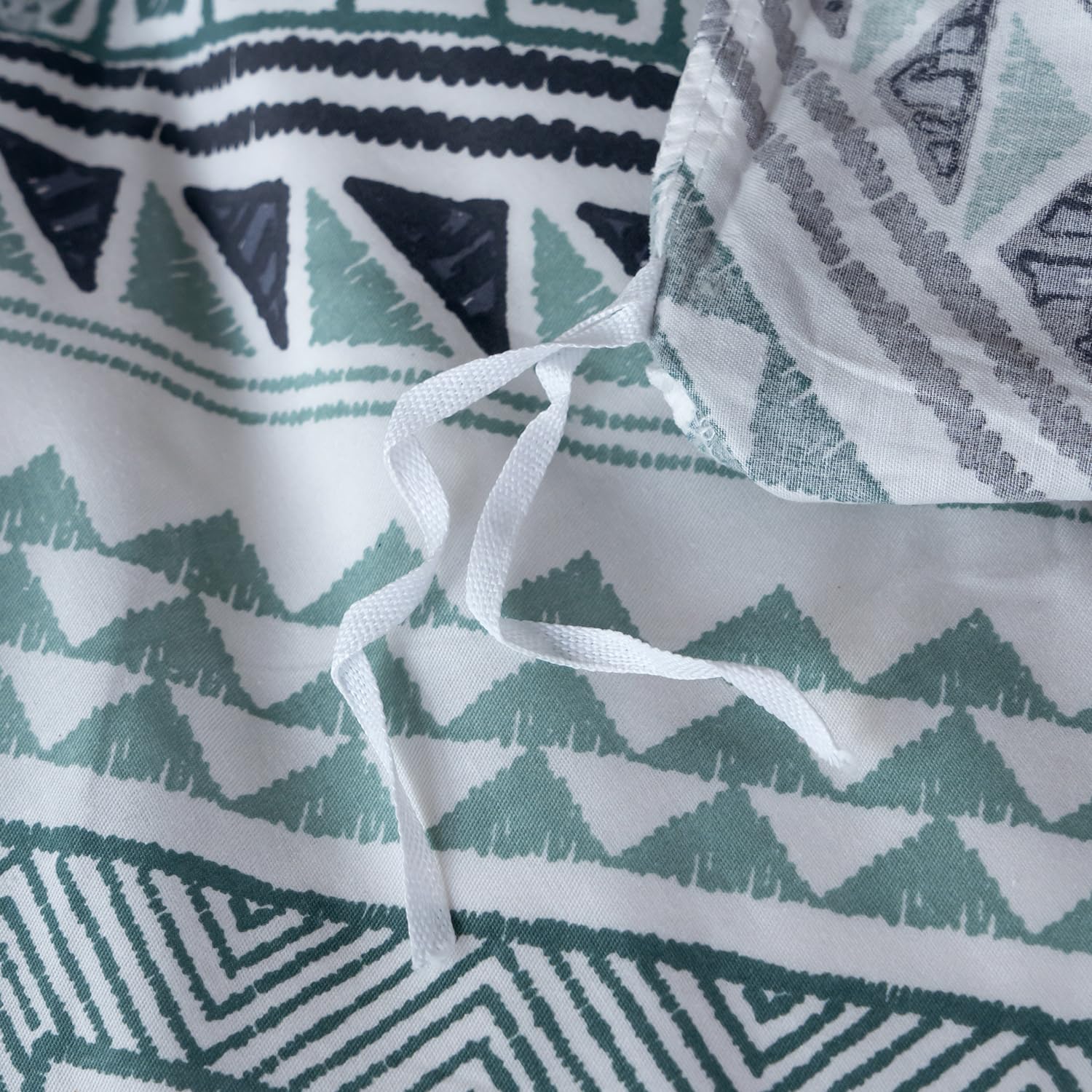 Boho Duvet Cover King, 3 Pieces Boho King Bedding Set, Ethnic Yellow White Green Louvre Bohemian Pattern Duvet Covers, 100% Cotton, Luxury Soft Breathable Comfy with Zipper Closure