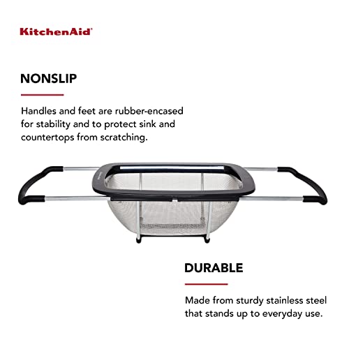 KitchenAid Expandable Stainless Steel Colander, One size, Black