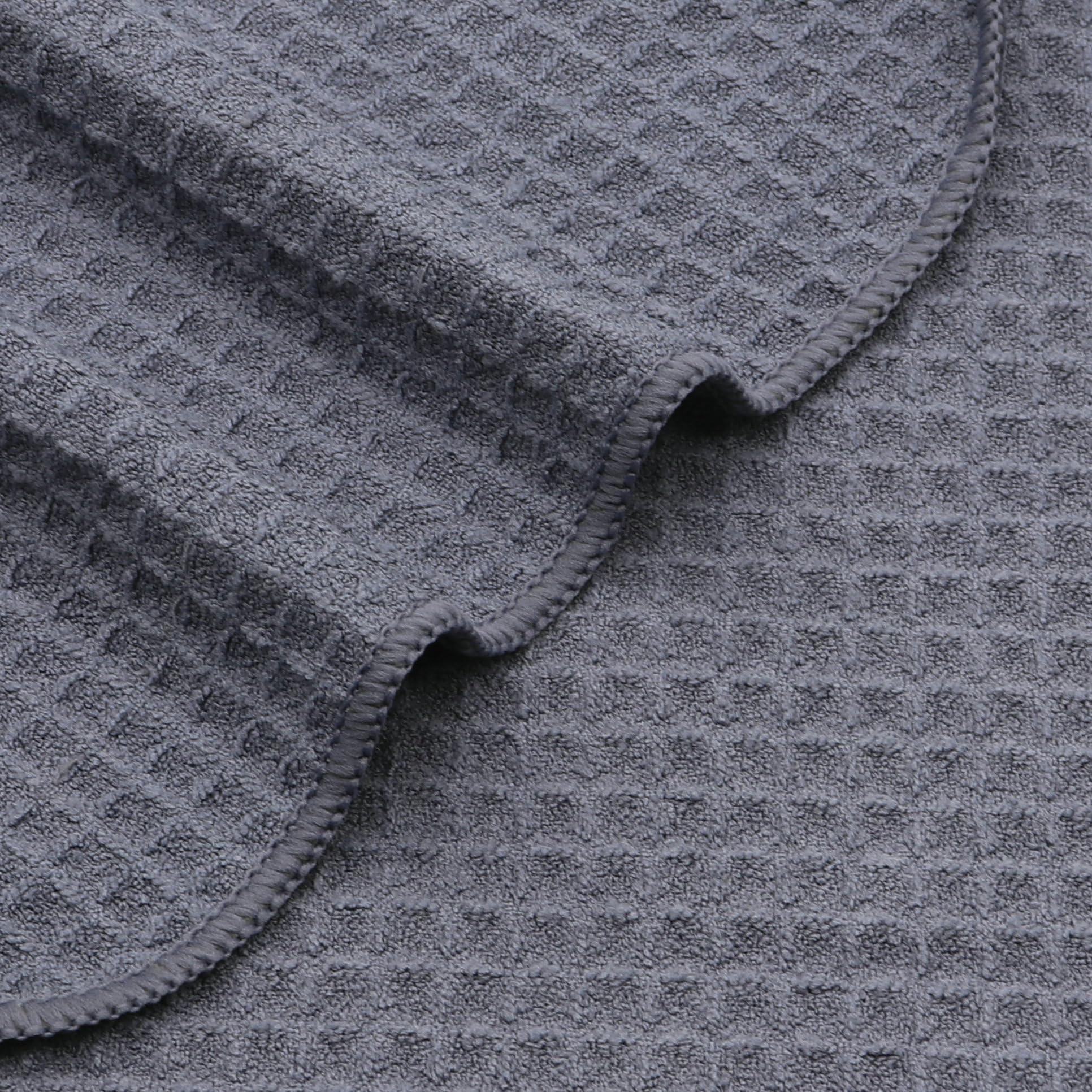 GQZLUCK Microfiber Cleaning Cloth Kitchen Dish Cloths Dish Rags, Odor Free Dish Cloths for Washing Dishes, Absorbent Waffle Weave Kitchen Washcloths 12Inch X 12Inch 7 Pack (Grey)