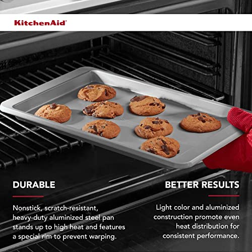KitchenAid Nonstick Aluminized Steel Baking Sheet, 10x15-Inch, Silver