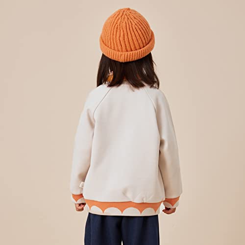 pureborn Toddler Boys Girls Sweatshirt Pullover Crew Neck Long Sleeve Activewear Tops Cotton Tshirts 4T Cream Grey