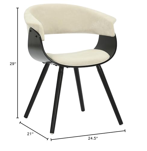 !nspire Mid-Century Fabric and Bentwood Accent/Dining Chair - Beige and Black