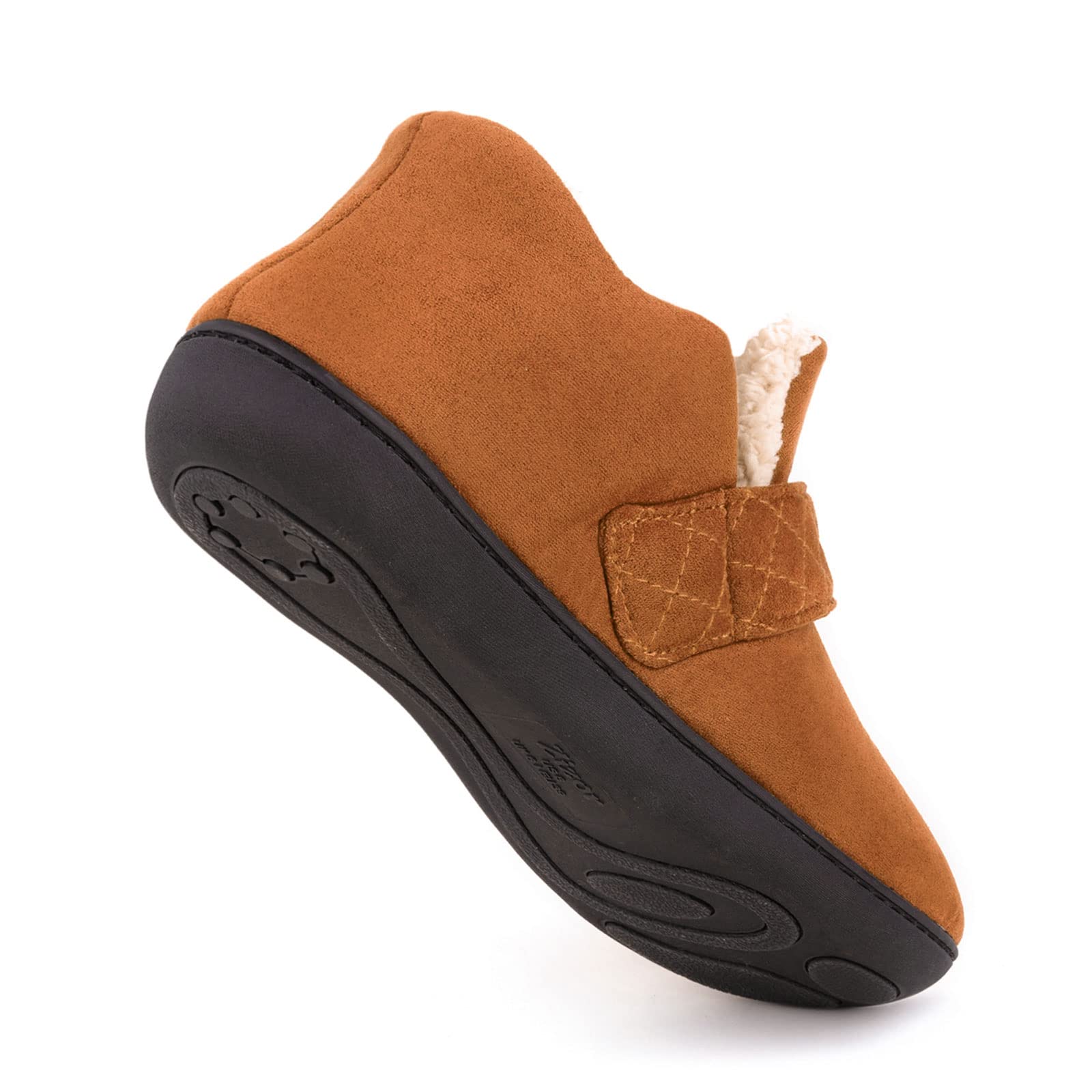 Zizor Women's Ivy Adjustable House Shoes Indoor Outdoor (Camel Tan, Size 8)