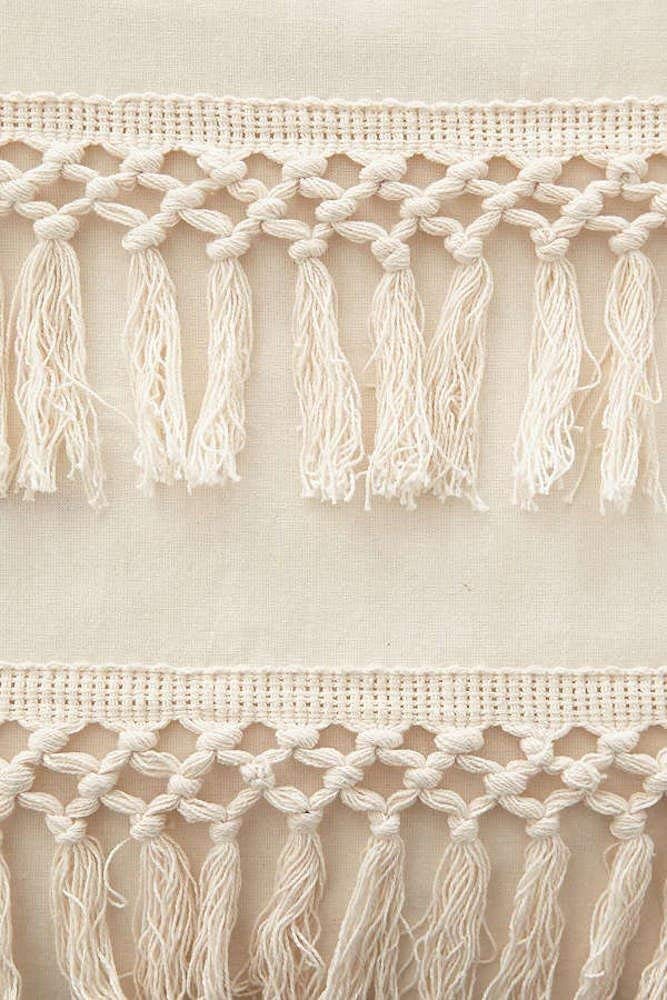 White Duvet Cover Fringed Cotton Tassel Boho Quilt Cover (96inL*104inW)