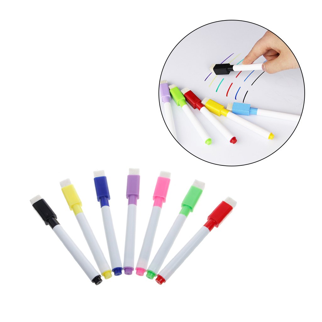 Forgun 5Pcs Whiteboard Pen Erasable Dry White Board Markers Black Ink Fine Size Nip