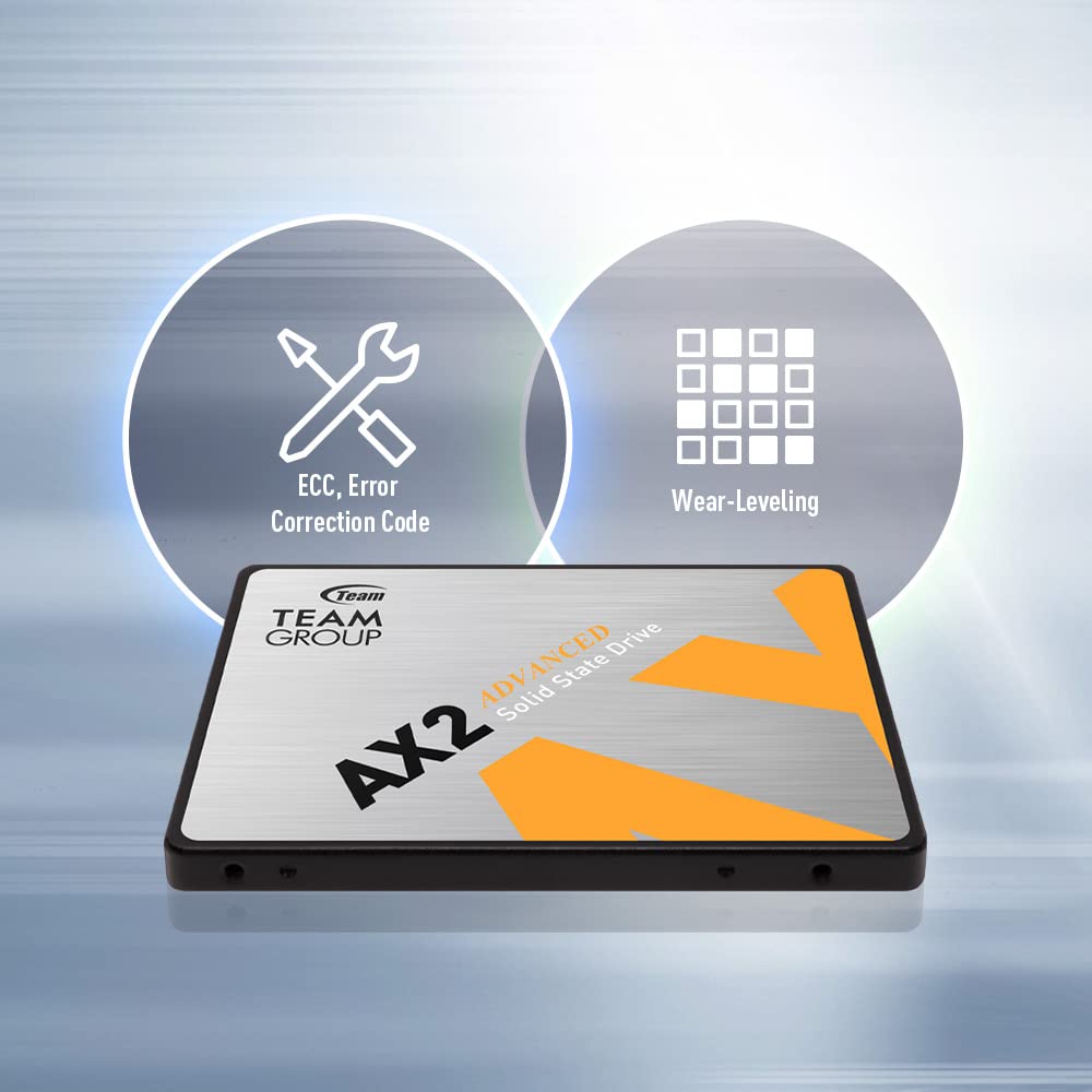 TEAMGROUP AX2 1TB 2 Pack 3D NAND TLC 2.5 Inch SATA III Internal Solid State Drive SSD (Read Speed up to 540 MB/s) Compatible with Laptop & PC Desktop T253A3001T0C1P1