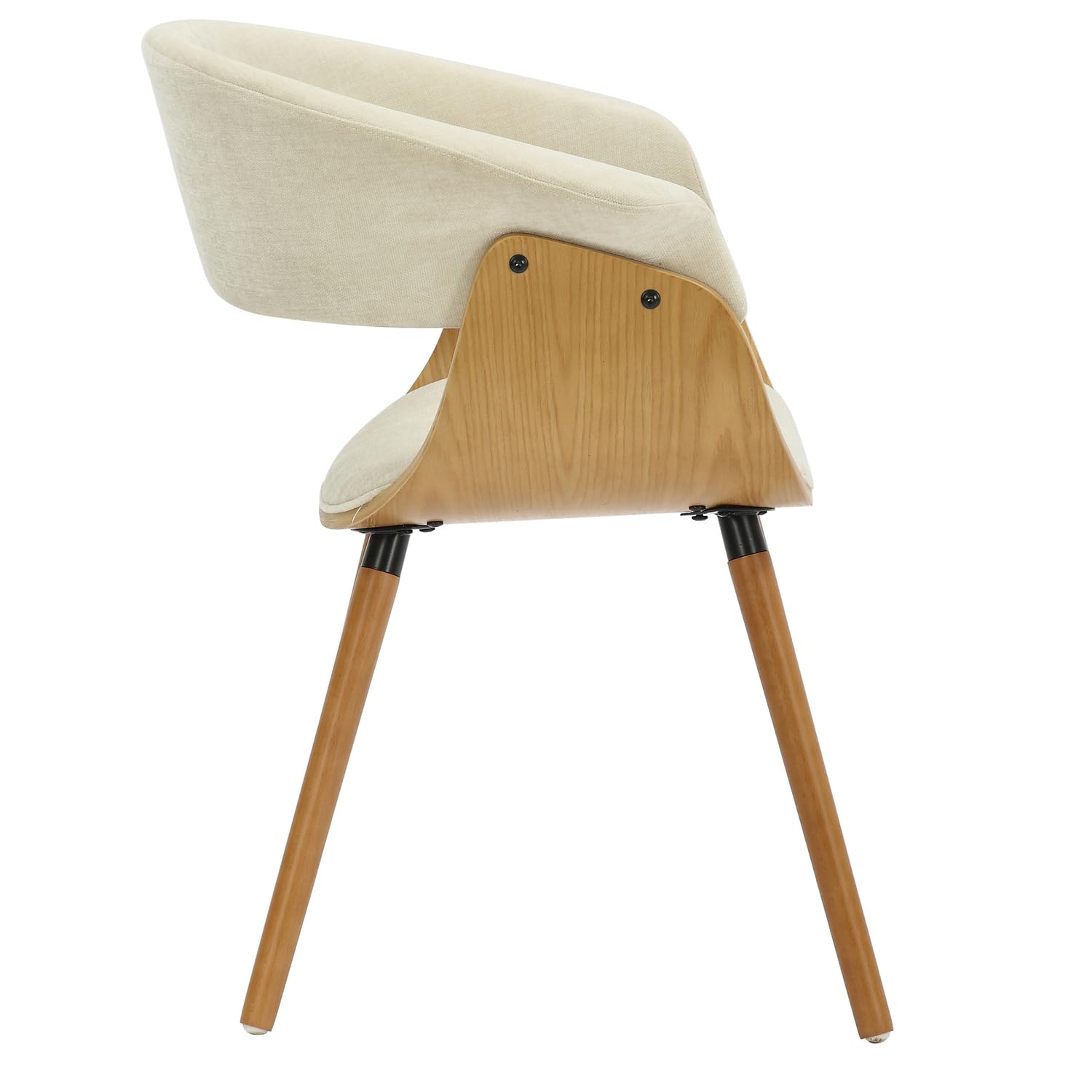 !nspire Mid-Century Fabric and Bentwood Accent/Dining Chair - Beige and Natural