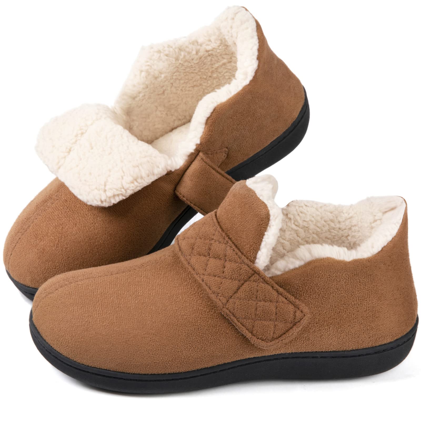 Zizor Women's Ivy Adjustable House Shoes Indoor Outdoor (Camel Tan, Size 8)