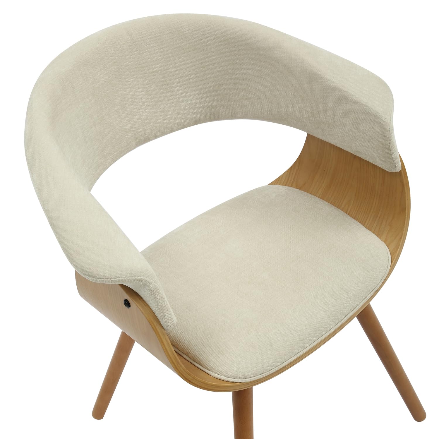 !nspire Mid-Century Fabric and Bentwood Accent/Dining Chair - Beige and Natural