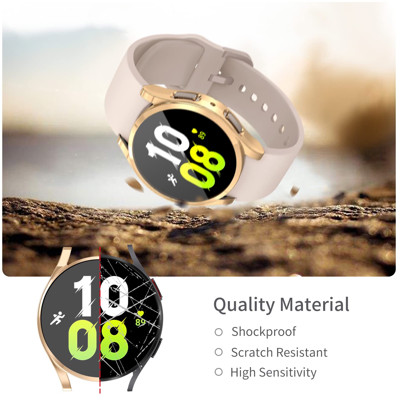 RICHONE [10 Pack] Compatible with Samsung Galaxy Watch FE 4/5 40mm Screen Protector Case, Full Protection Cover Soft TPU Bumper Frame Accessories (10 Colors, Galaxy Watch 5/4 FE 40 mm)