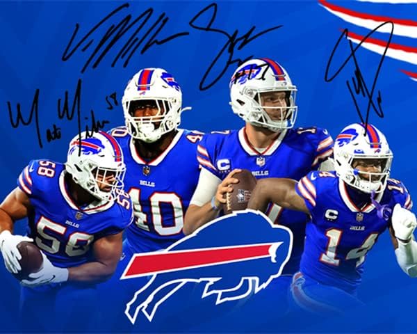 Ikonic Fotohaus Josh Allen Stefon Diggs Von Miller Matt Milano Signed Photo Autograph Print Wall Art Home Decor