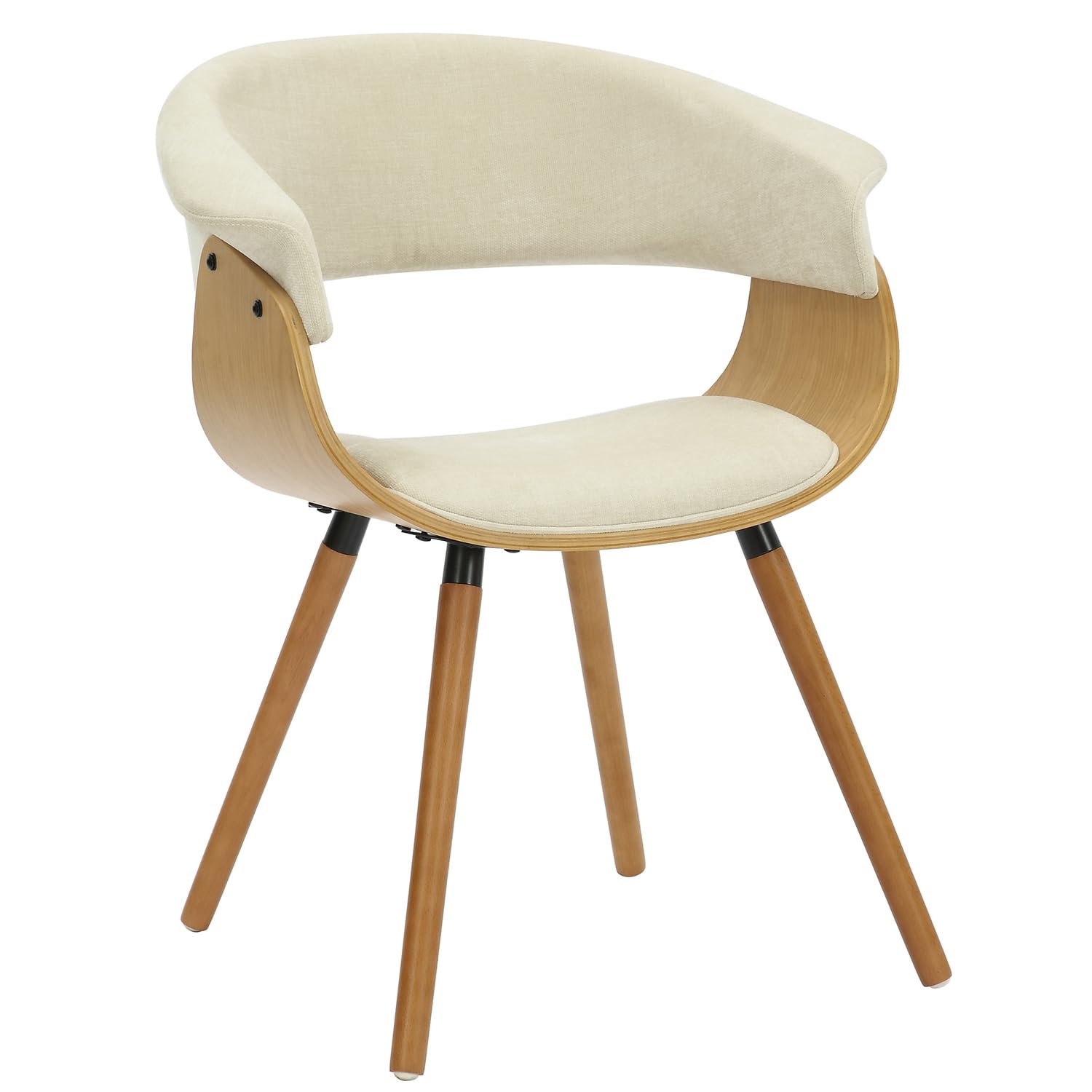 !nspire Mid-Century Fabric and Bentwood Accent/Dining Chair - Beige and Natural