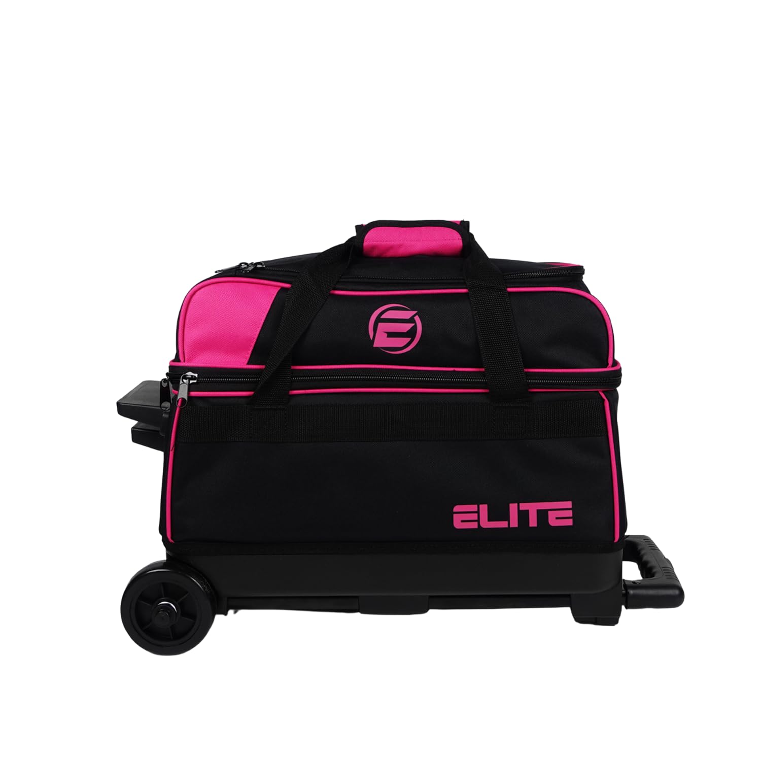 ELITE Basic Double Roller Bowling Ball Bag With Rolling Wheels | Stylish Graffiti-Style Design | Durable Bowling Bags With Ample Storage | Double Bowling Ball Bag (Pink)