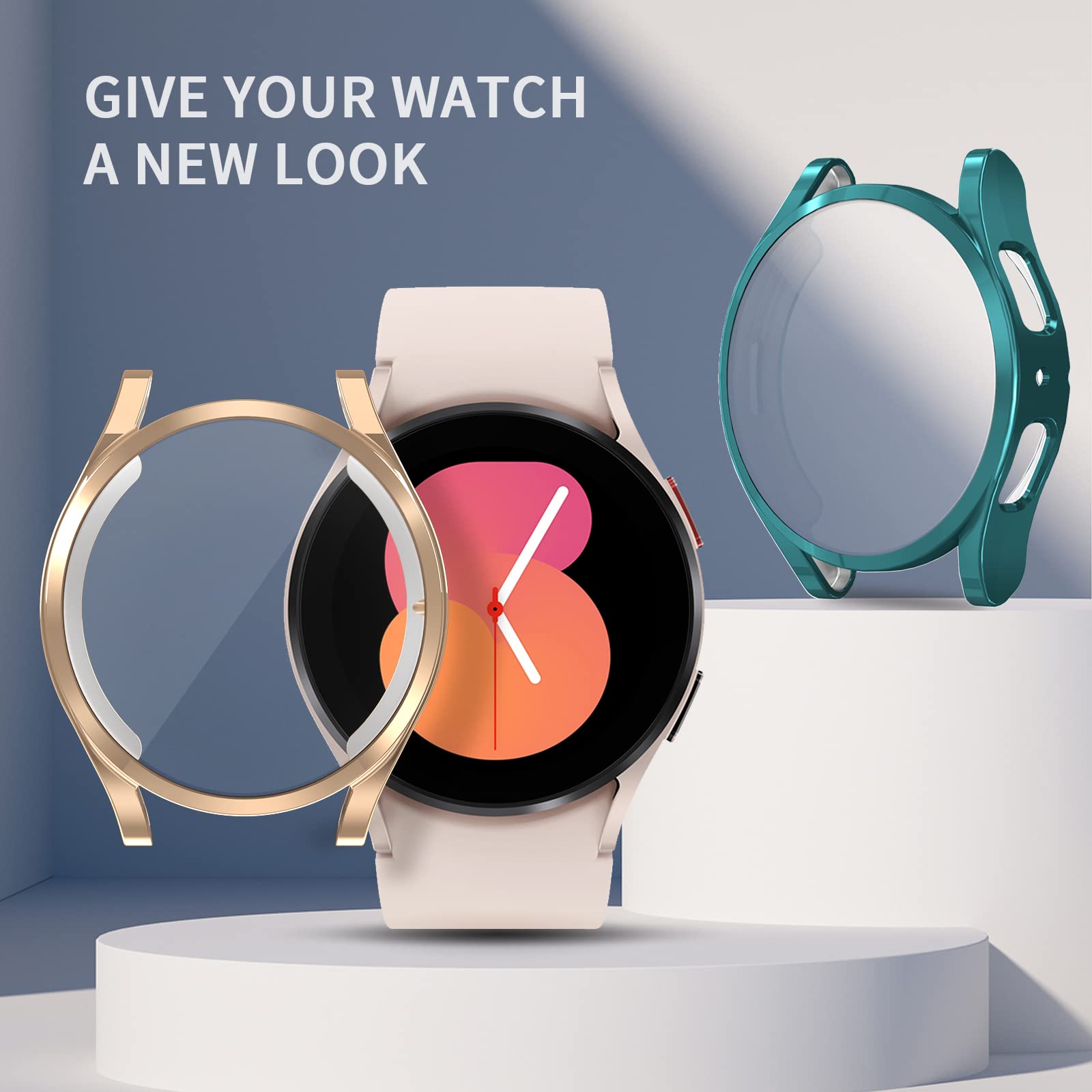 RICHONE [10 Pack] Compatible with Samsung Galaxy Watch FE 4/5 40mm Screen Protector Case, Full Protection Cover Soft TPU Bumper Frame Accessories (10 Colors, Galaxy Watch 5/4 FE 40 mm)