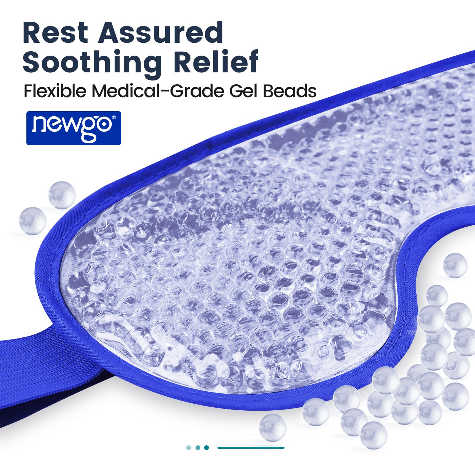 NEWGO Cooling Eye Mask for Puffy Eyes, Cold Eye Mask Eye Ice Pack for After Eyes Surgery, Tension Stress Relief, Itchy Eyes, Headaches, Dark Circles - Navy Blue