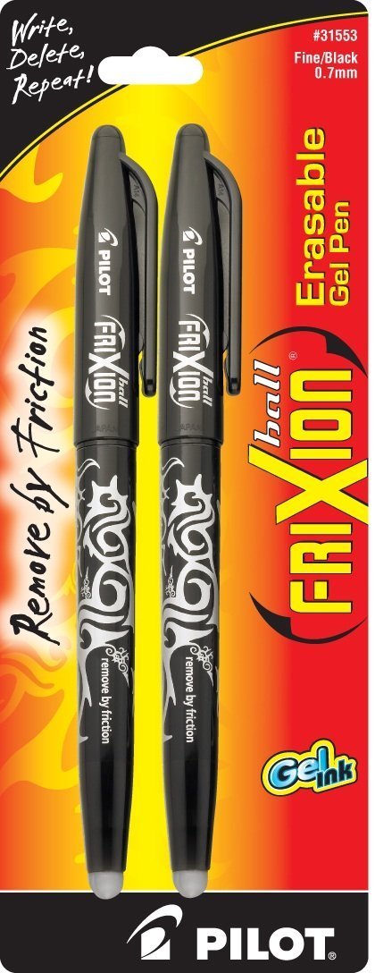 Frixion Erasable Gel Pen in Black [Set of 6] Color: Black