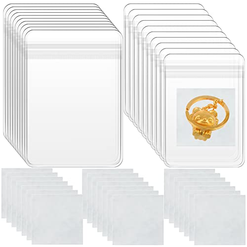 Haiabei 100 Pieces Jewelry Bag Self Seal Plastic Zipper Bag Clear PVC Rings Earrings Packing Storage Pouch Jewelry Transparent Lock Bags for Holding Jewelries Jewelry Anti Oxidation Lock Pouch Set