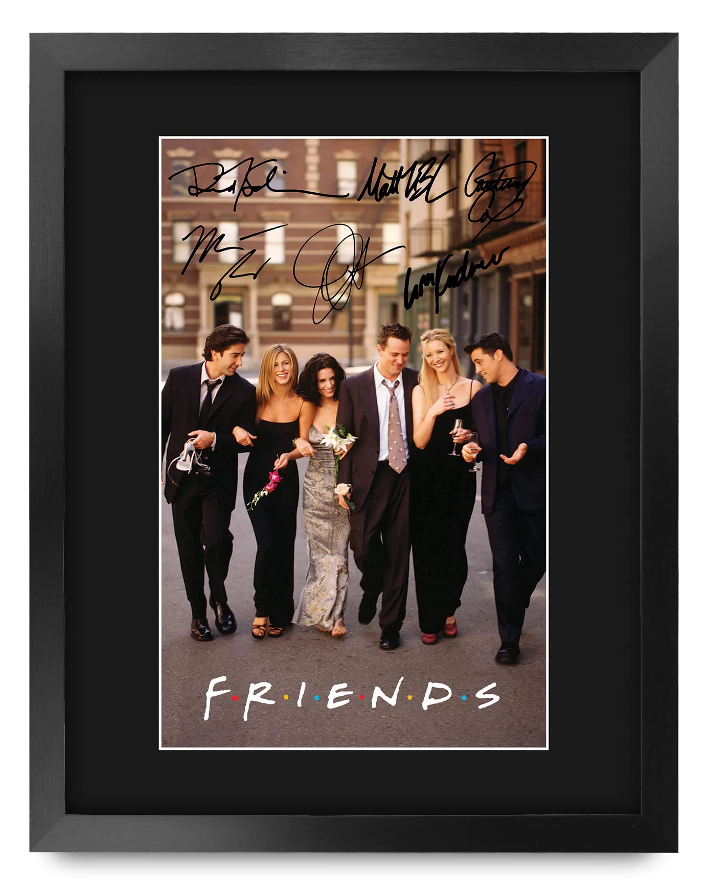 HWC Trading Framed 11" x 14" Print - Friends TV Show Poster Signed Gift Mounted Printed Autograph Gifts Photo Picture Display