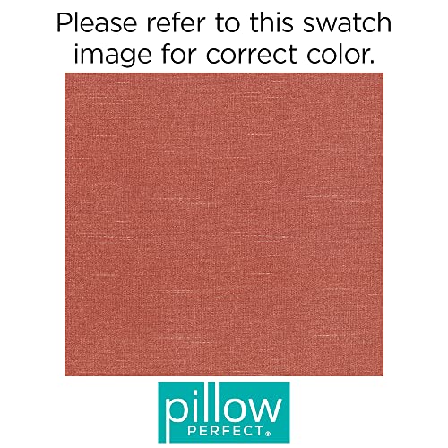 Pillow Perfect Tory Solid Indoor/Outdoor Reversible Patio Chairpad with Ties Weather and Fade Resistant, 15.5" x 16", Orange, 2 Count