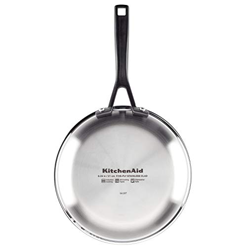 KitchenAid 5-Ply Clad Stainless Steel Cookware Pots and Pans Set, 10 Piece, Polished Stainless
