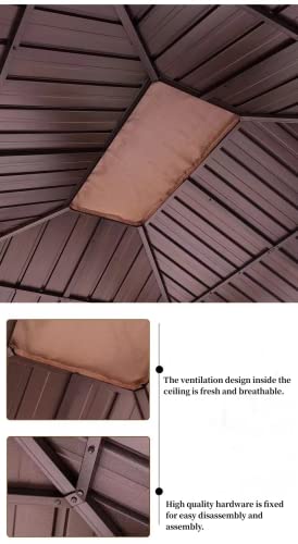 Outdoor Hardtop Galvanized 10X 10ft Steel Double Roof Permanent Gazebo Canopy Aluminum Frame Patio Gazebo with Curtains and Netting