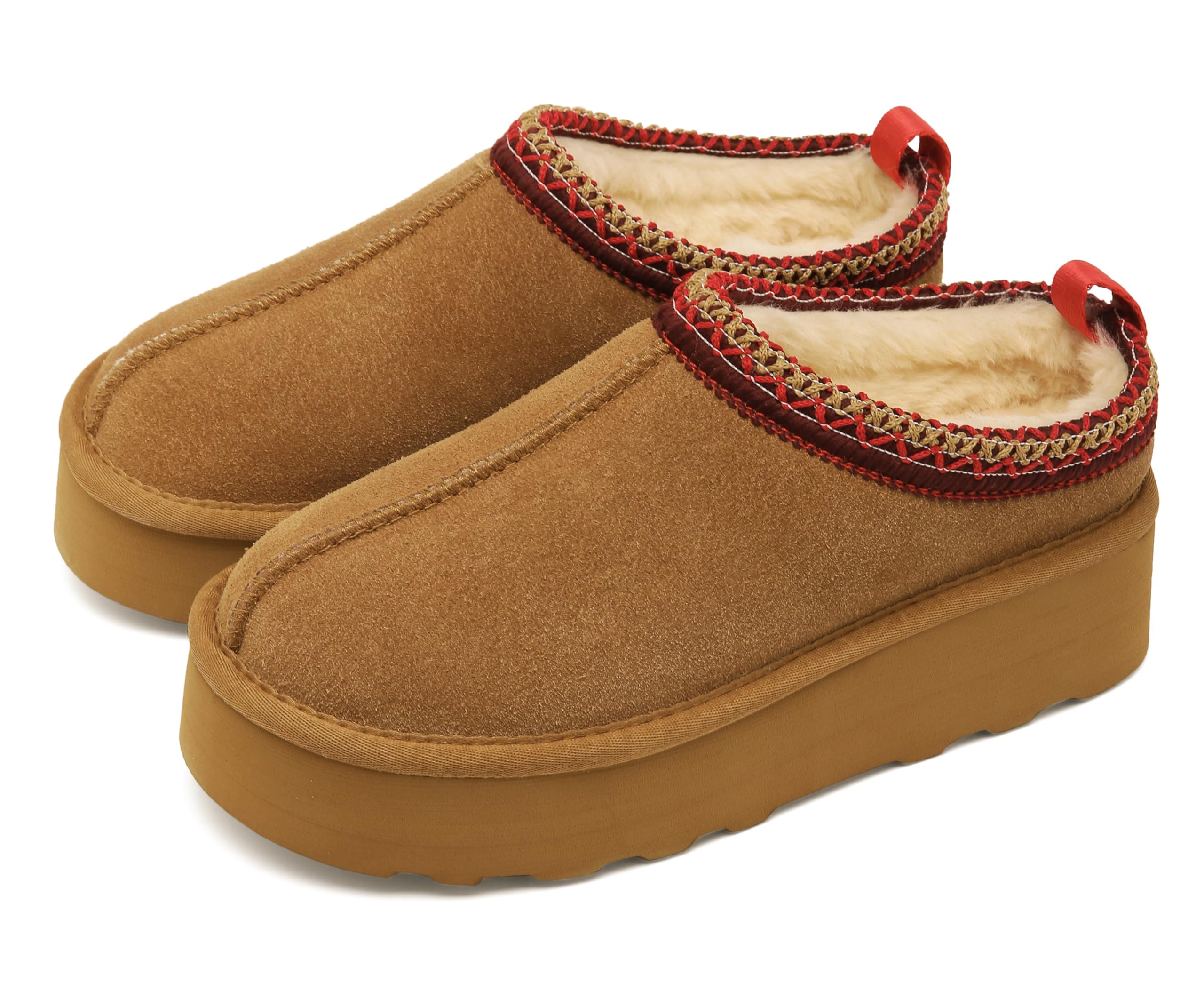 SMajong Women Winter Snow Boots Thickened Flat Boots Fur Lined Warm Durable Shoes Home Slippers Casual Shoes Brown 8.5 US (sole size 40)