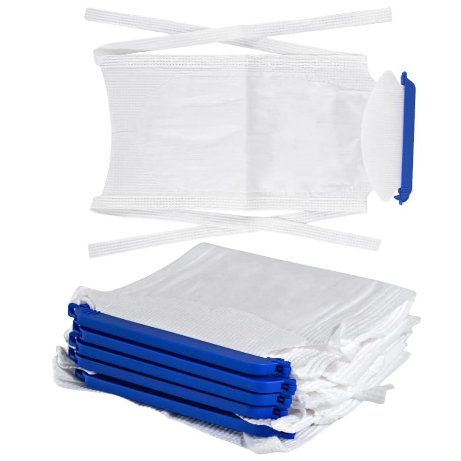 Large Refillable Ice Bags with Clamp Closure [Pack of 5] 6-1/2 x 14 – Reusable Easy Filling Hospital Icepack with Soft Outer Covering and Leak Resistant Inner Layer(5)