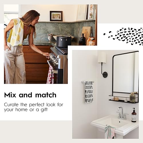 GEOMETRY Kitchen Tea Towel - Quick Dry Microfiber Cloth Dish Towels for Kitchen Drying - 18" x 30" Premium Quick Dry Towel - Every Sunday + Every Level (Every Bloom 2-Pack Set)