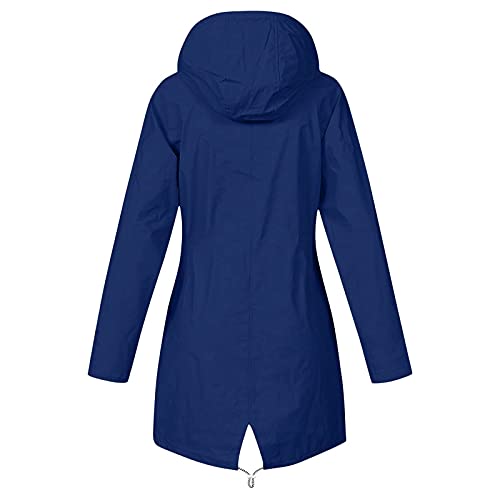 Wirziis Women's Waterproof Rain Jacket Lightweight Trench Hooded rain Coat Outdoor Active Breathable Windbreaker with Pocket