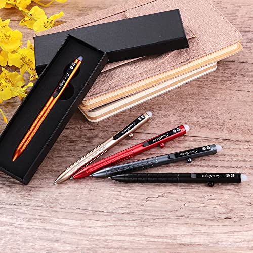 SMOOTHERPRO Erasable Bolt Action Pen Compatible with Pilot FriXion Refill Stainless Steel Pocket Clip Refillable Retractable Pen for Office School Calligraphy Practice Black (SAF150)