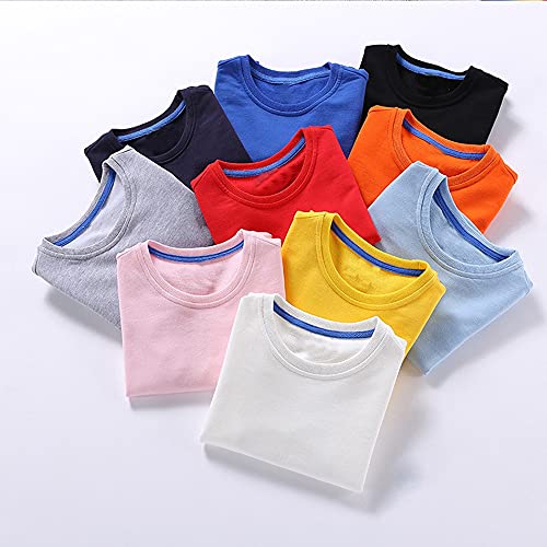 OdilMacy Unisex Kids Solid Cotton Thin Pullover Sweatshirt Toddler Baby Crewneck Long Sleeve T-Shirt Tops Green
