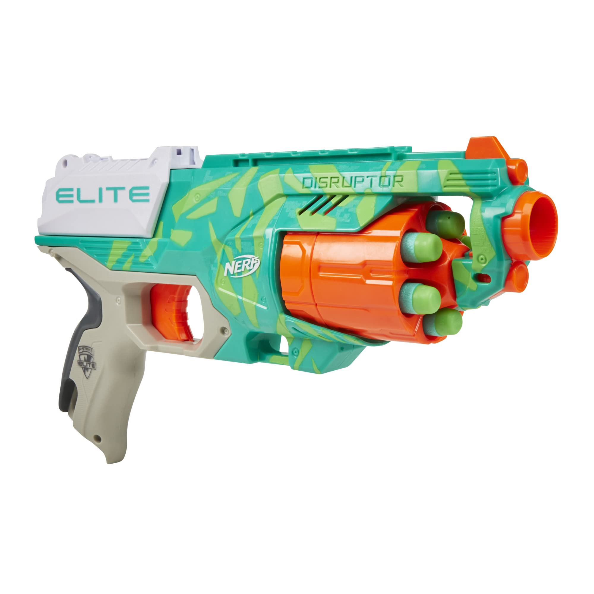 NERF Elite Disruptor Dynamic Green Dart Blaster, Rotating Drum, Slam Fire, Outdoor Toys, Easter Gifts for Kids, Ages 8+ (Amazon Exclusive)