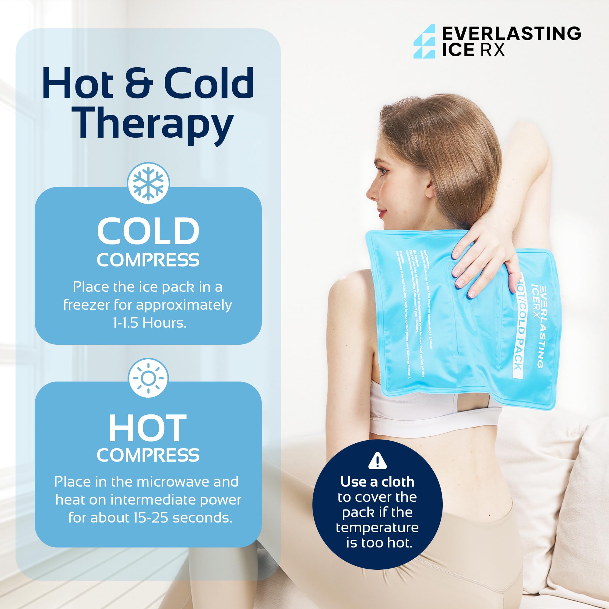 Reusable Ice Pack for Injuries | 11" x 14.5" - 2 Pack XL | Hot & Cold Pack | Large Ice Pack for Back Pain Relief, Soft Ice Packs Reusable, Flexible When Frozen