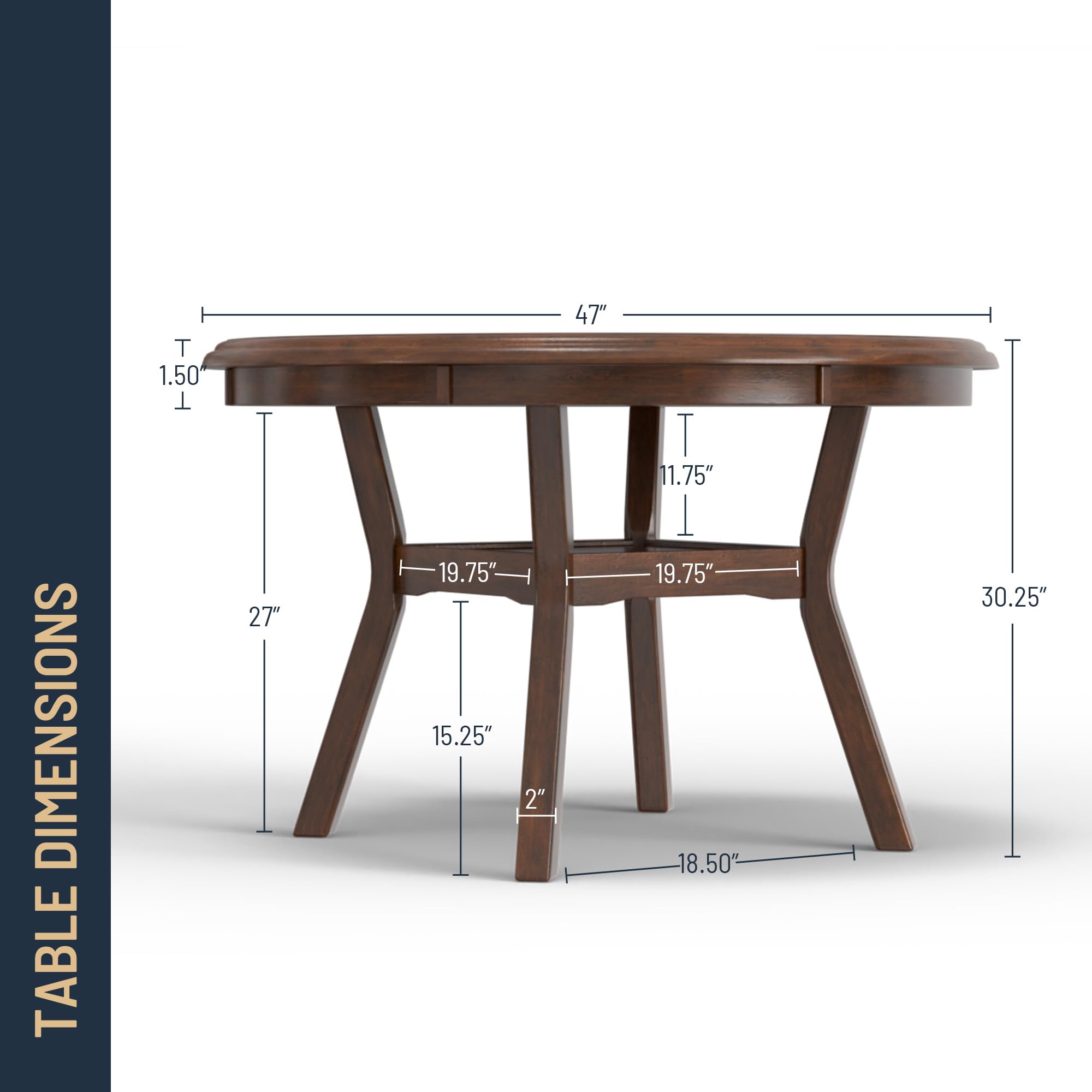 New Classic Furniture Gia 5-Piece Round Dining Set with 1 Dining Table and 4 Chairs, 47-Inch, Cherry