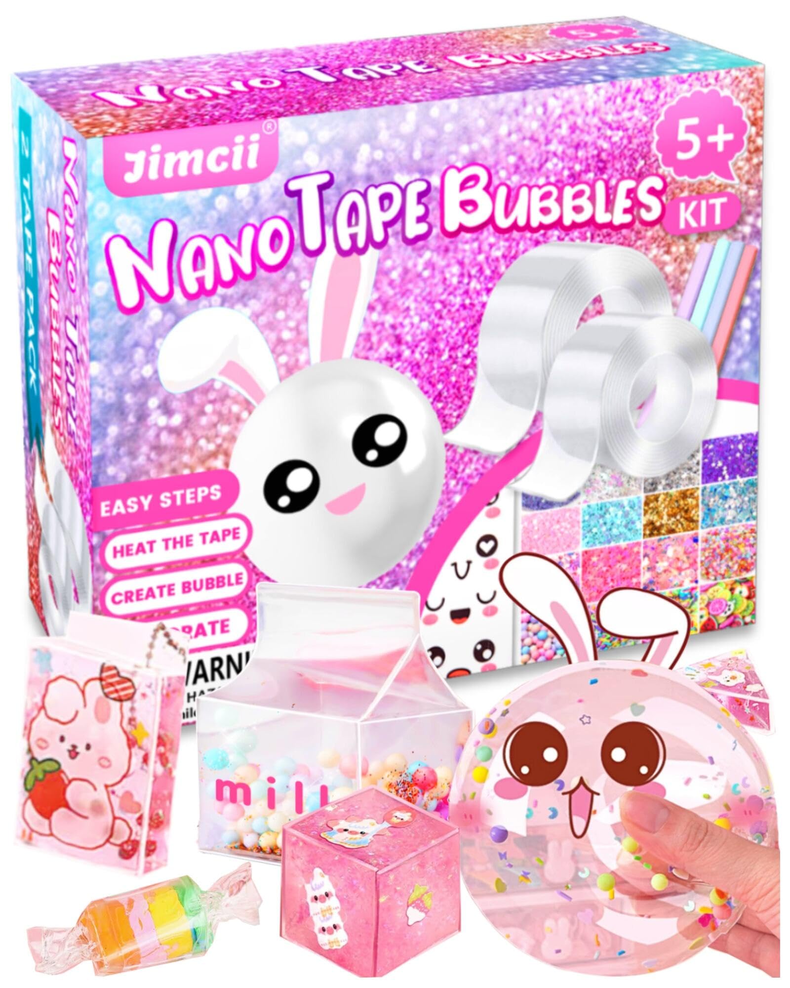 Nano Tape Bubble Kit for Kids, Squishy Maker Making Kit, Nano Tape Bubbles with Box