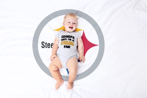 NanyCrafts Baby's My Grandpa says I'm a Steelers Fan Bodysuit Newborn Black
