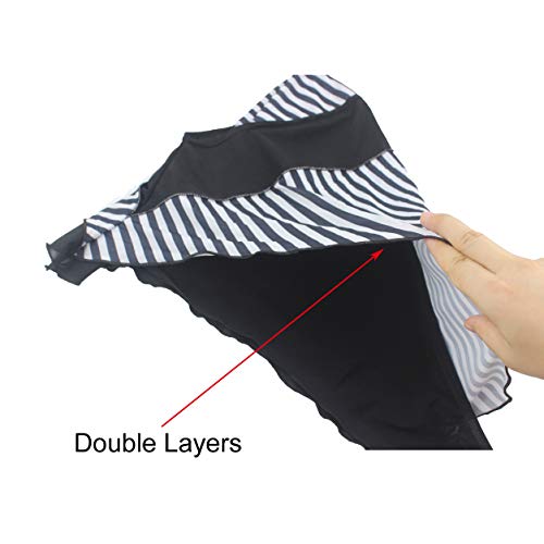 Cogongrass Girls Kids Muslim Hijab Islamic Arab Scarf Shawls Stripe Pattern Double Layers for Age 2-6
