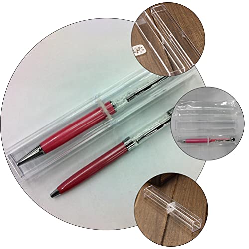 Healifty 20pcs Pen Gift Box Empty Ballpoint Pen Box Plastic Clear Pencil Boxes Pen Storage Case for School Office Collection