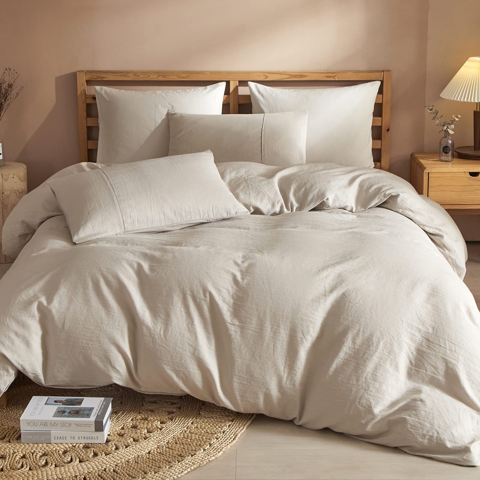 Grassix 100% Linen Duvet Cover King - Super Soft French Linen Comforter Cover Breathable Duvet Cover for Hot Sleepers 1 Duvet Cover and 2 Pillowcases