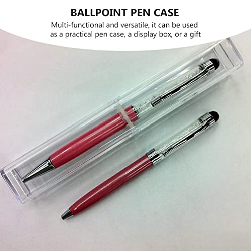 Healifty 20pcs Pen Gift Box Empty Ballpoint Pen Box Plastic Clear Pencil Boxes Pen Storage Case for School Office Collection