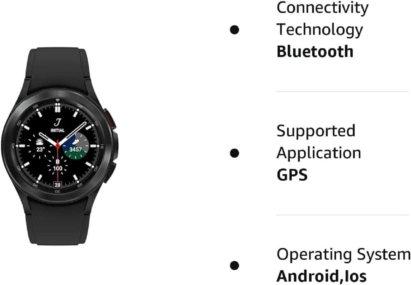 Samsung Galaxy Watch 4 Classic Smartwatch 42mm with Extra Band Included, Sleep Monitor, Black - SM-R880NZKCXAA (Renewed)