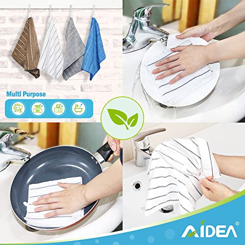 AIDEA Kitchen Towels, Absorbent Dish Towels for Kitchen, Soft Dish Towels for Home, Multi-Purpose Cloths for Household Cleaning and Drying-8PK, 12βx12β